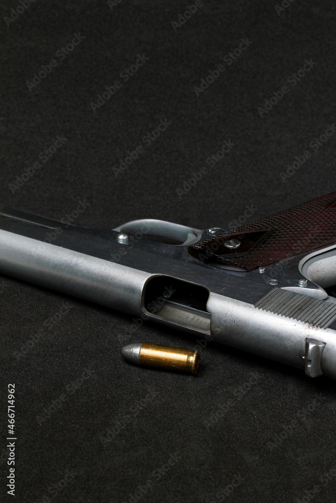 Automatic white gun stainless steel pistol weapon model m1911 with real ...