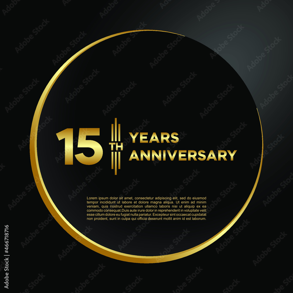 15th years anniversary, vector design for anniversary celebration with ...
