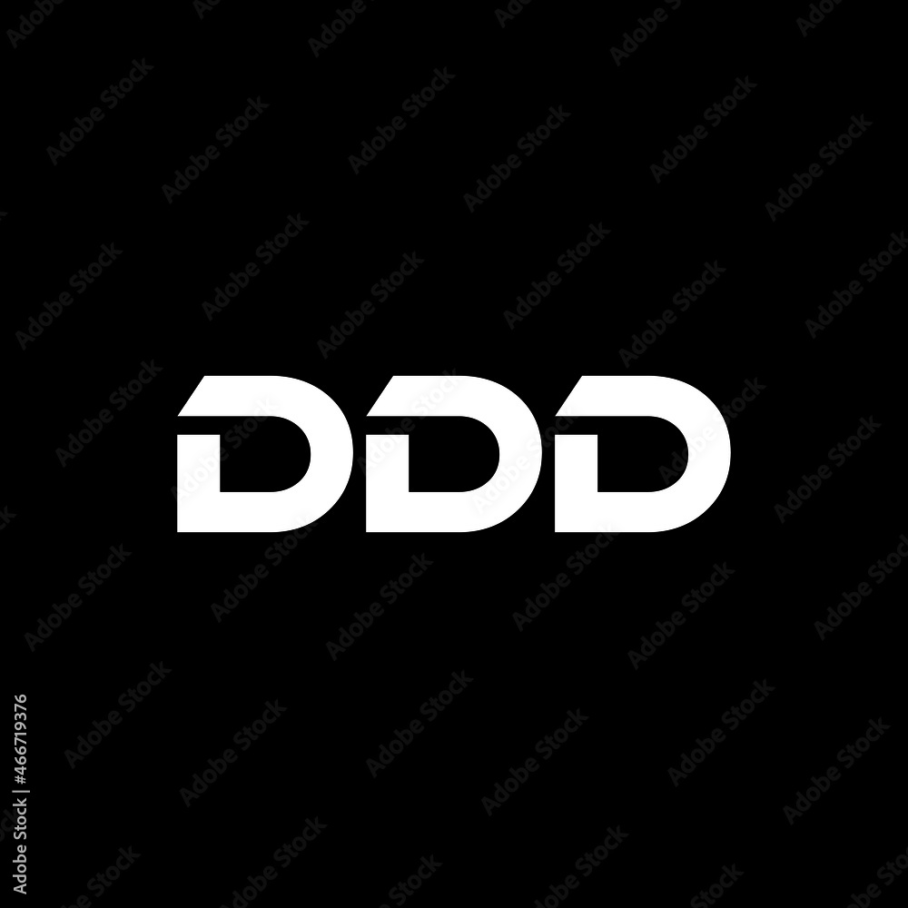 DDD letter logo design with black background in illustrator, vector ...