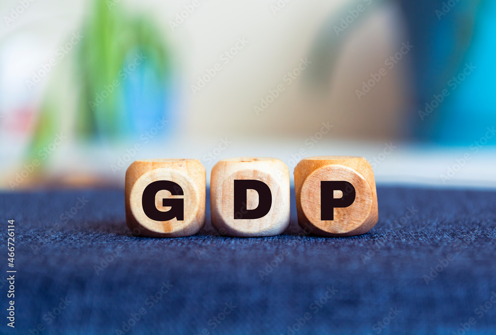 GDP, gross domestic product symbol. Concept word 'GDP, gross domestic ...
