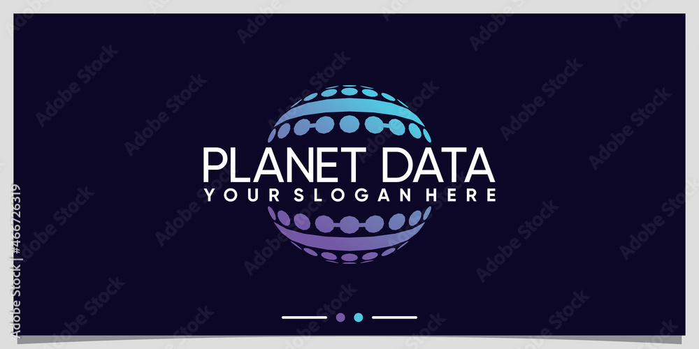 Planet data logo design technology with unique concept Premium Vector ...