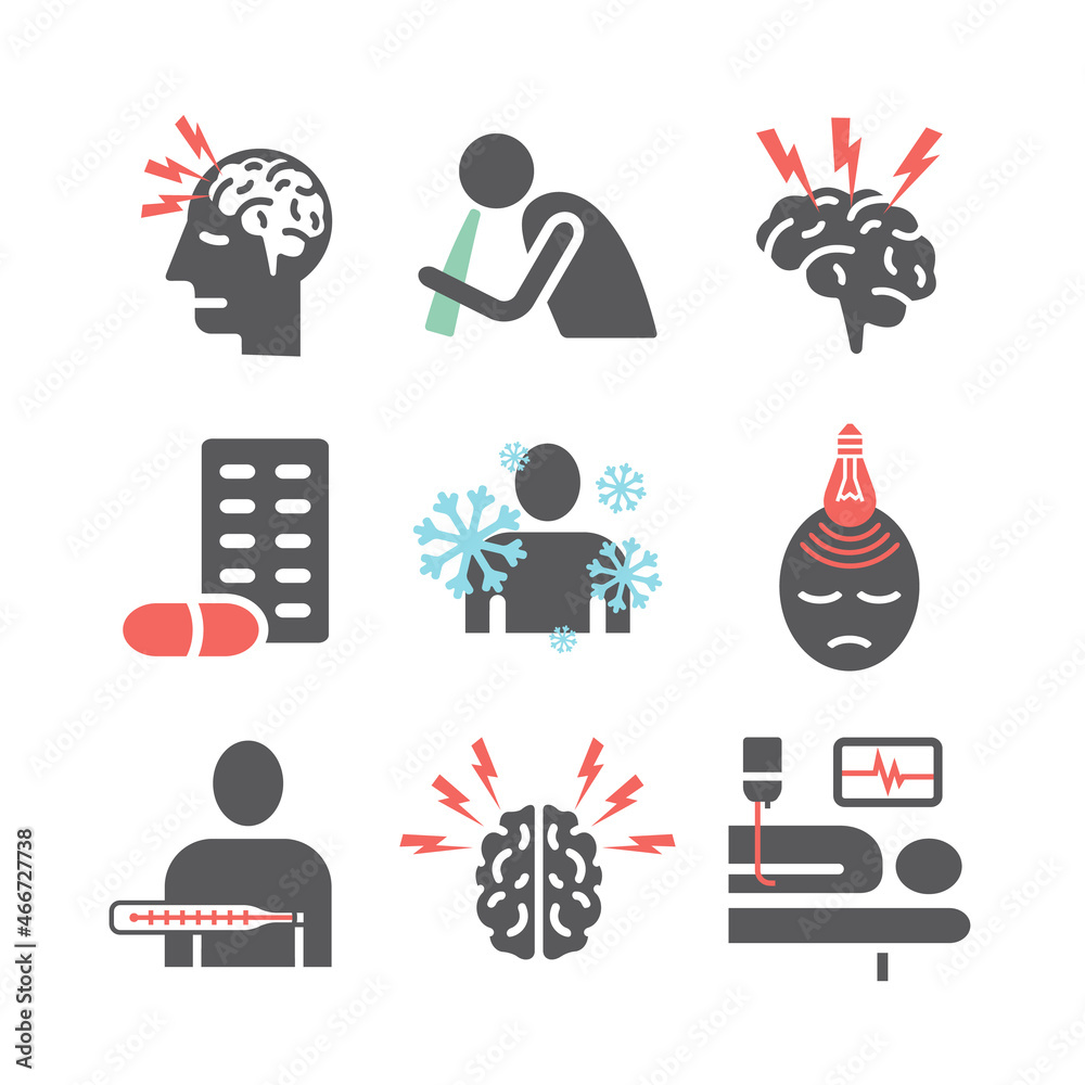 Meningitis web infographic. Meningitis symptoms icons. Vector ...