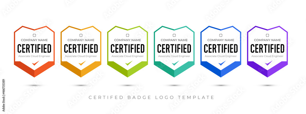 Set of company training badge certificates to determine based on ...