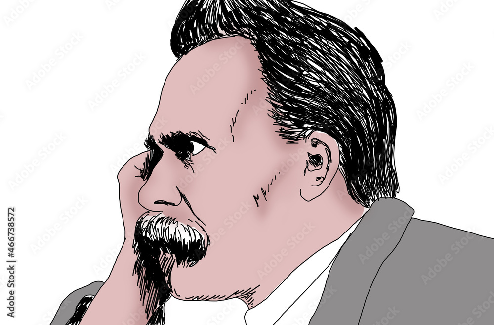 Realistic illustration of the German philosopher Friedrich Nietzsche Stock-Illustration | Adobe ...
