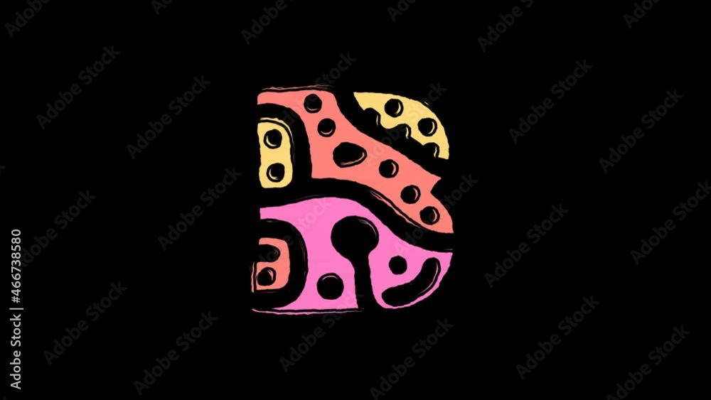 Letter B. Animated Cartoon, grunge Curved lines, Shake twitch effect ...