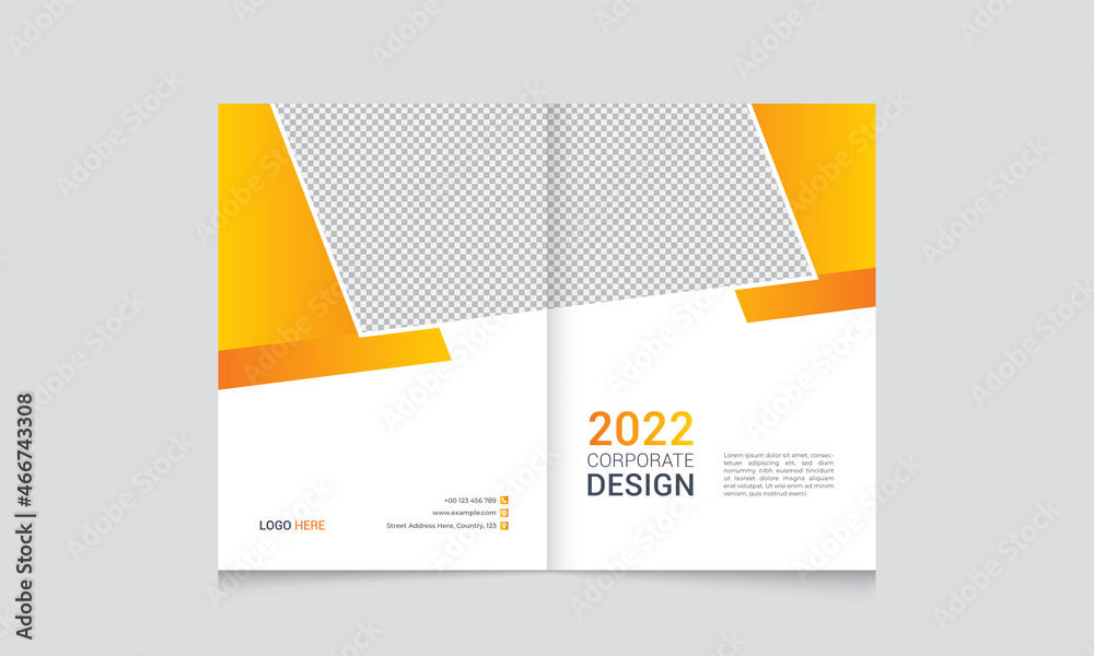 Corporate Business Book Cover Template Design With Annual Report Layout ...
