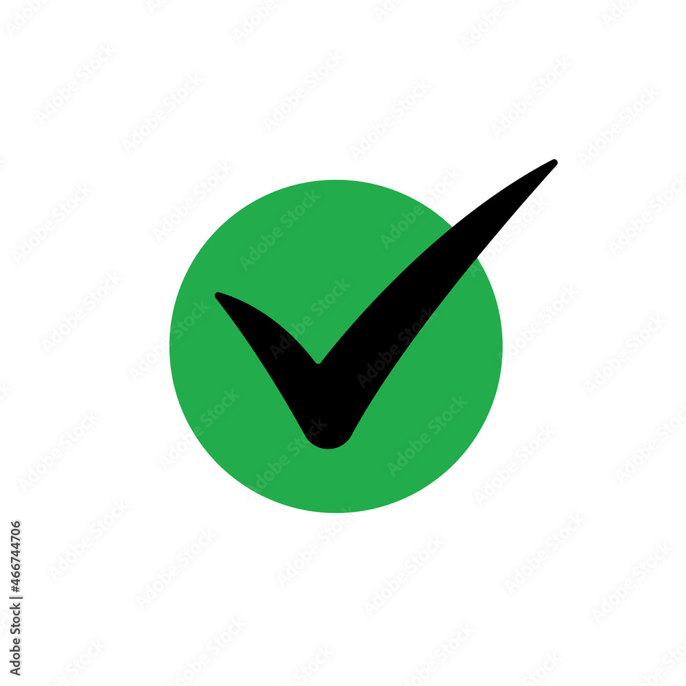 Check mark tick icon. Correct approval sign. Stock Vector | Adobe Stock