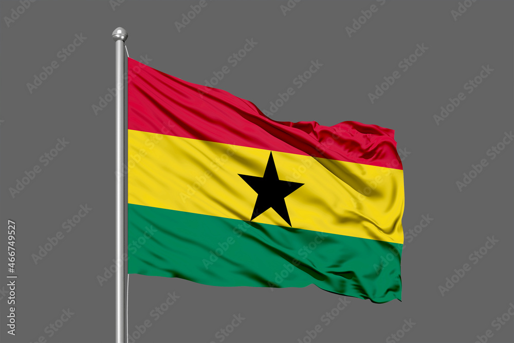 Ghana Flying Flag Stock Illustration | Adobe Stock