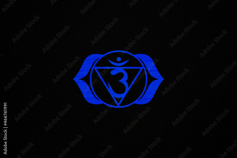 Ajna chakra , sacred symbol on a black canvas Stock Illustration ...