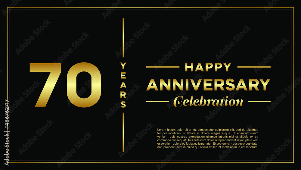 70th years anniversary, vector design for anniversary celebration with ...