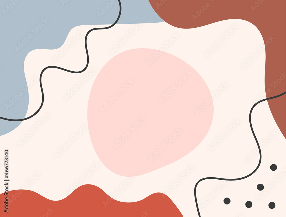 Rectangular abstract background with organic and geometric shapes ...