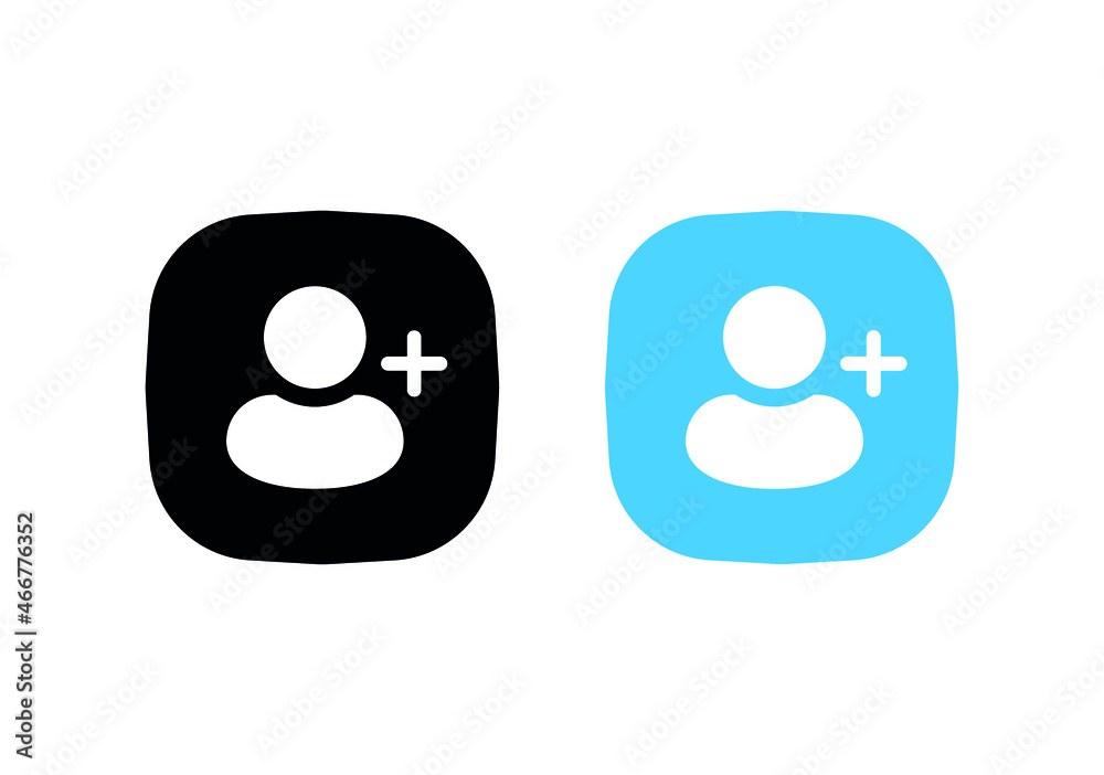 Add new user icon vector male person profile avatar with plus symbol, Add user profile icon ...