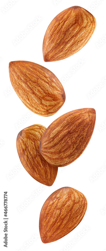 Flying almond raw piece. Almond full macro shoot nuts healthy food ...