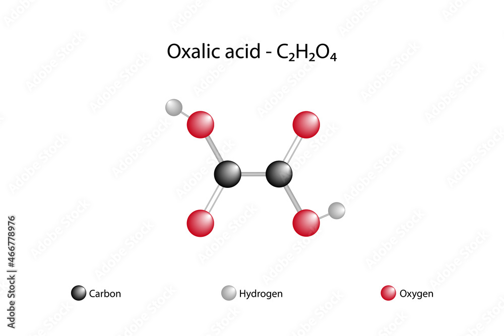Molecular formula of oxalic acid. Oxalic acid is an organic acid named ...