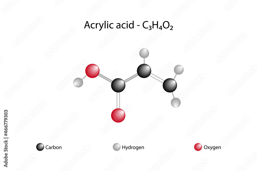 Molecular formula of acrylic acid. Acrylic acids are colorless and ...