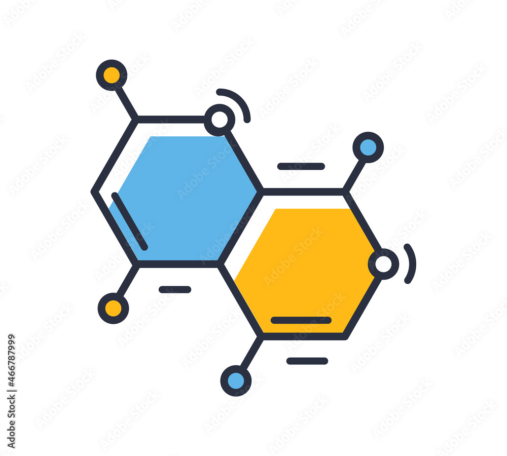 Chemistry formula icon. Molecule isolated on white background. Design ...