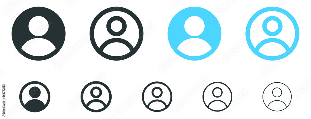 profile user icon, login account sign, male person profile avatar ...