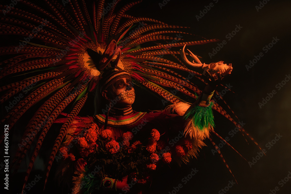 Aztec Man with traditional dress dance Stock Photo | Adobe Stock