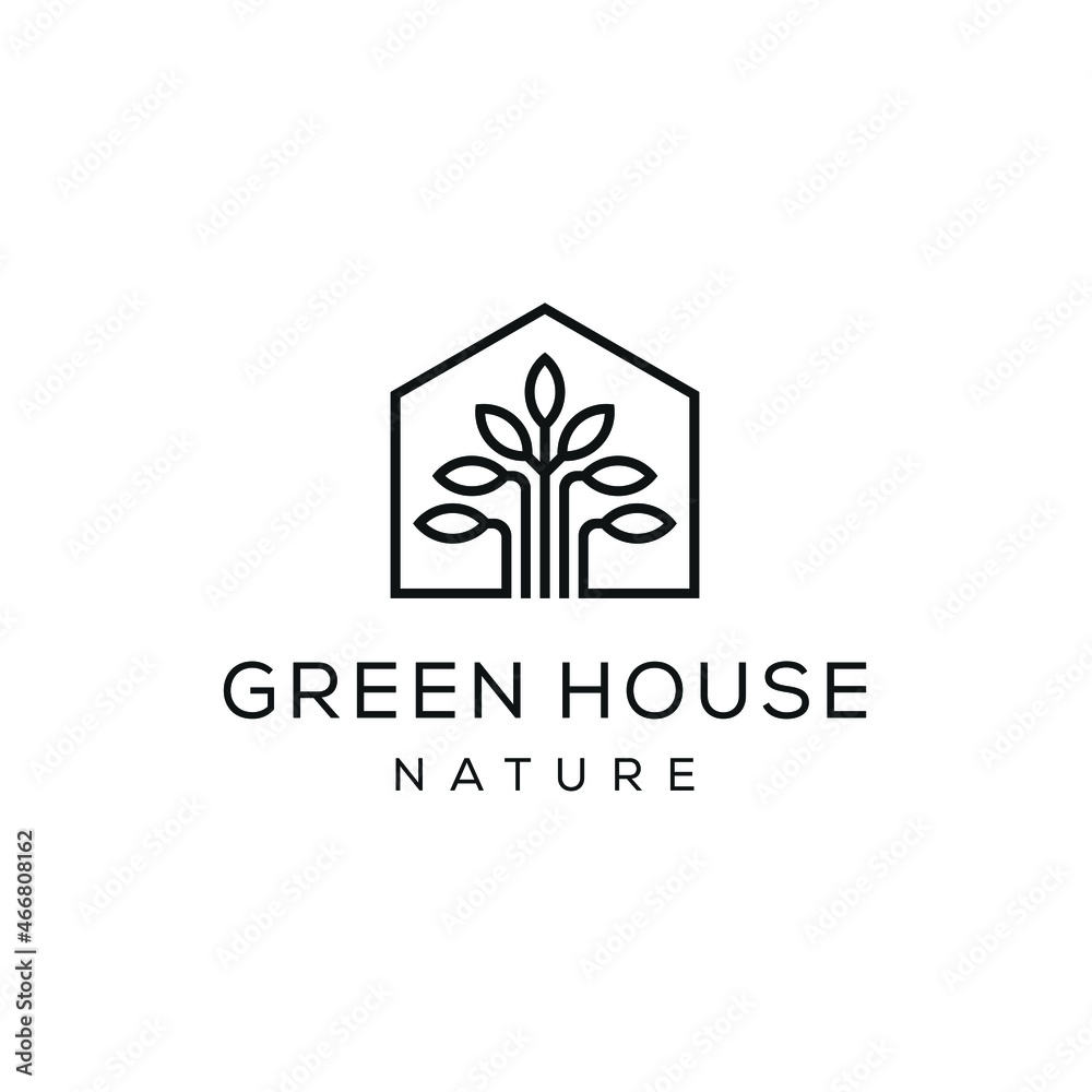 Construction House Building Logo Design, Organic Leaf Symbols, Natural ...