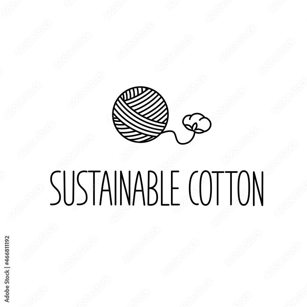 Sustainable organic cotton sign of eco friendly, natural labels for ...