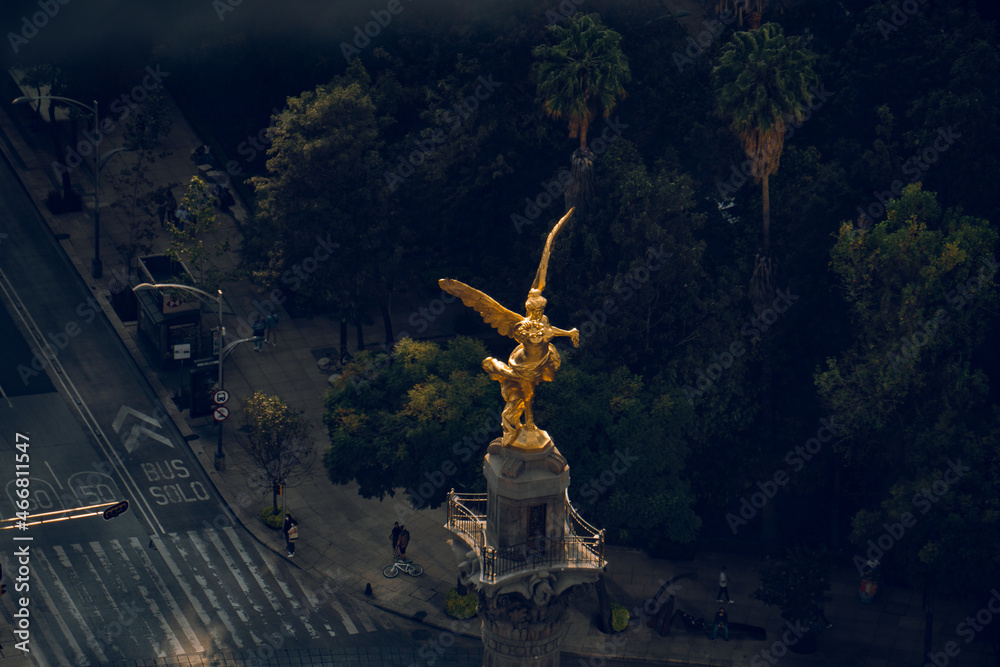 Angel de la independencia, vista aerea, ciudad de mexico, reforma ...