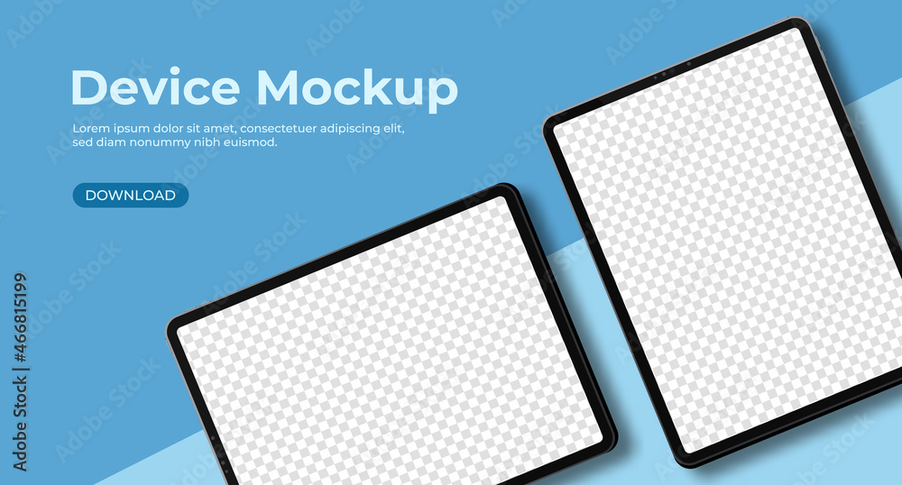 Realistic tablet mockups. Modern tablet with empty screen. Template for ...