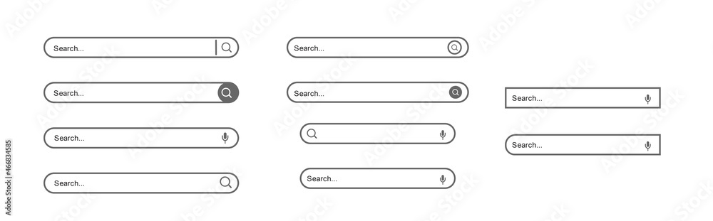 Search box bars collection, Search box illustration browsing bar tab ...