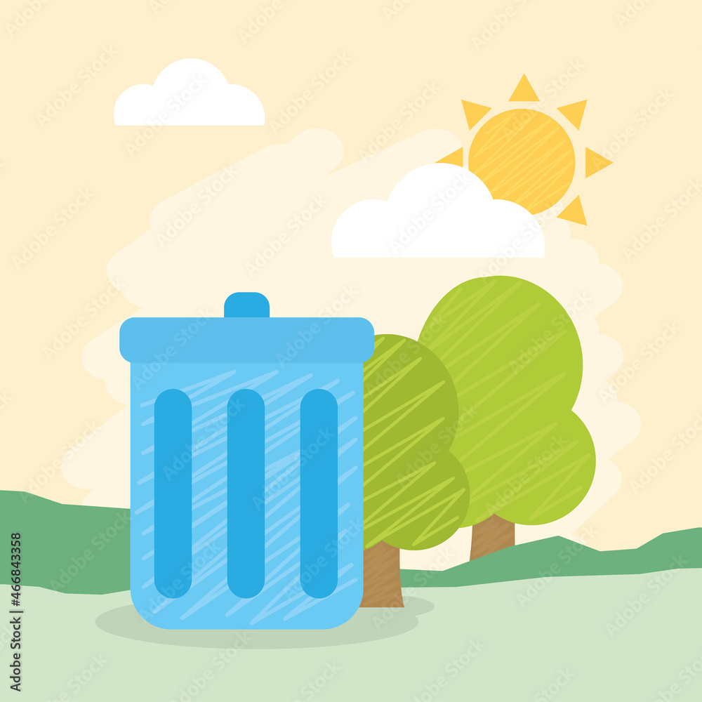 trash bin poster Stock Vector | Adobe Stock