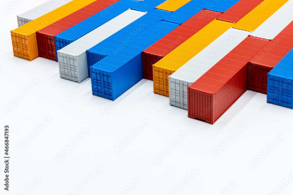 Cargo container on white background, Freight shipping container cargo ...