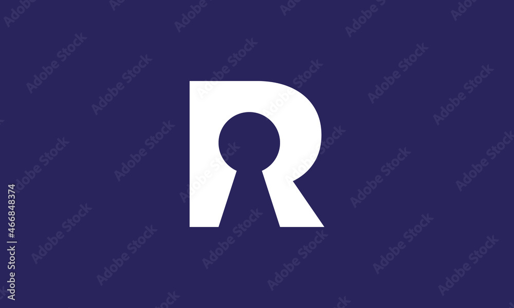 R key Logo. Letter R with keyhole . unique logo design. simple and ...