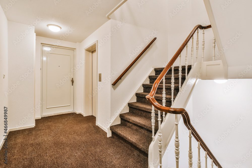 Beautiful interior staircase of a high-rise building Stock Photo ...