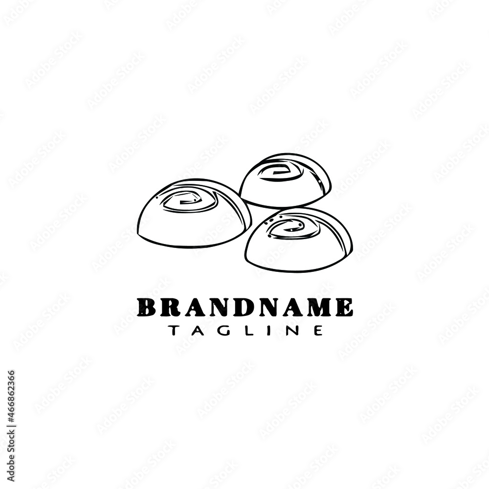 bread logo cartoon cute template icon black isolated vector ...