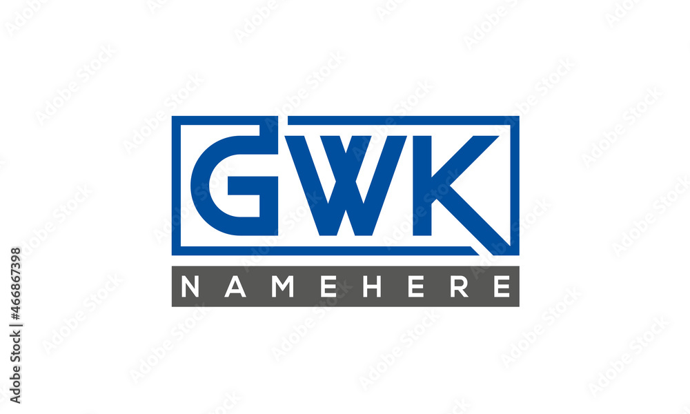 GWK Letters Logo With Rectangle Logo Vector Stock Vector | Adobe Stock