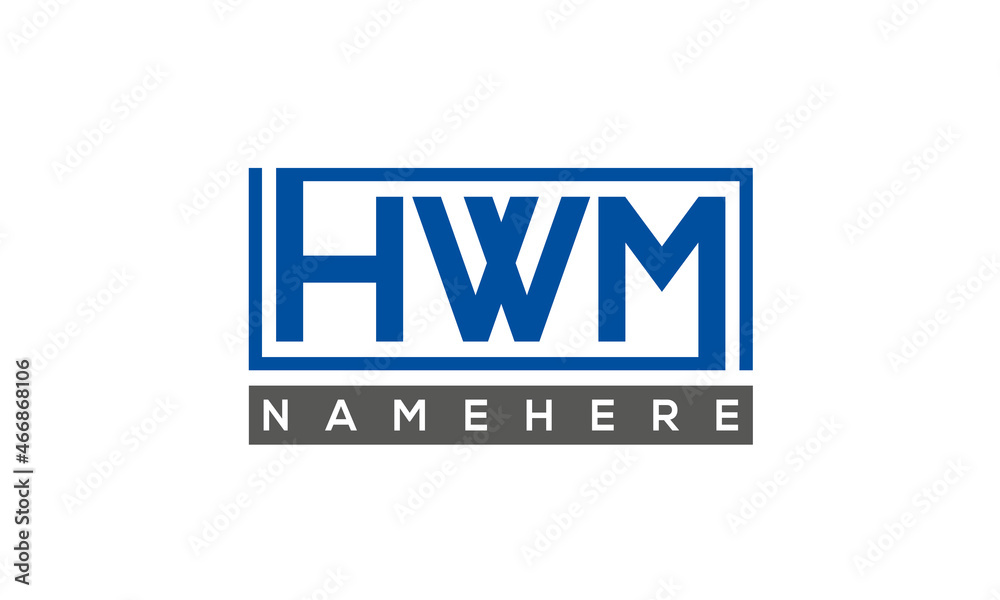 HWM Letters Logo With Rectangle Logo Vector Stock Vector | Adobe Stock