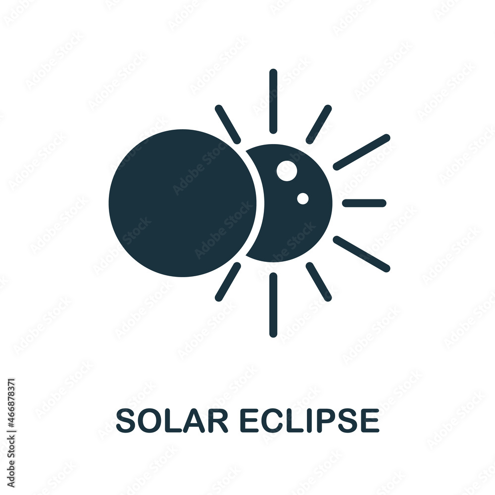 Solar Eclipse icon. Monochrome sign from space collection. Creative ...