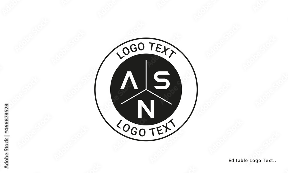 Vintage Retro ASN Letters Logo Vector Stamp Stock Vector | Adobe Stock