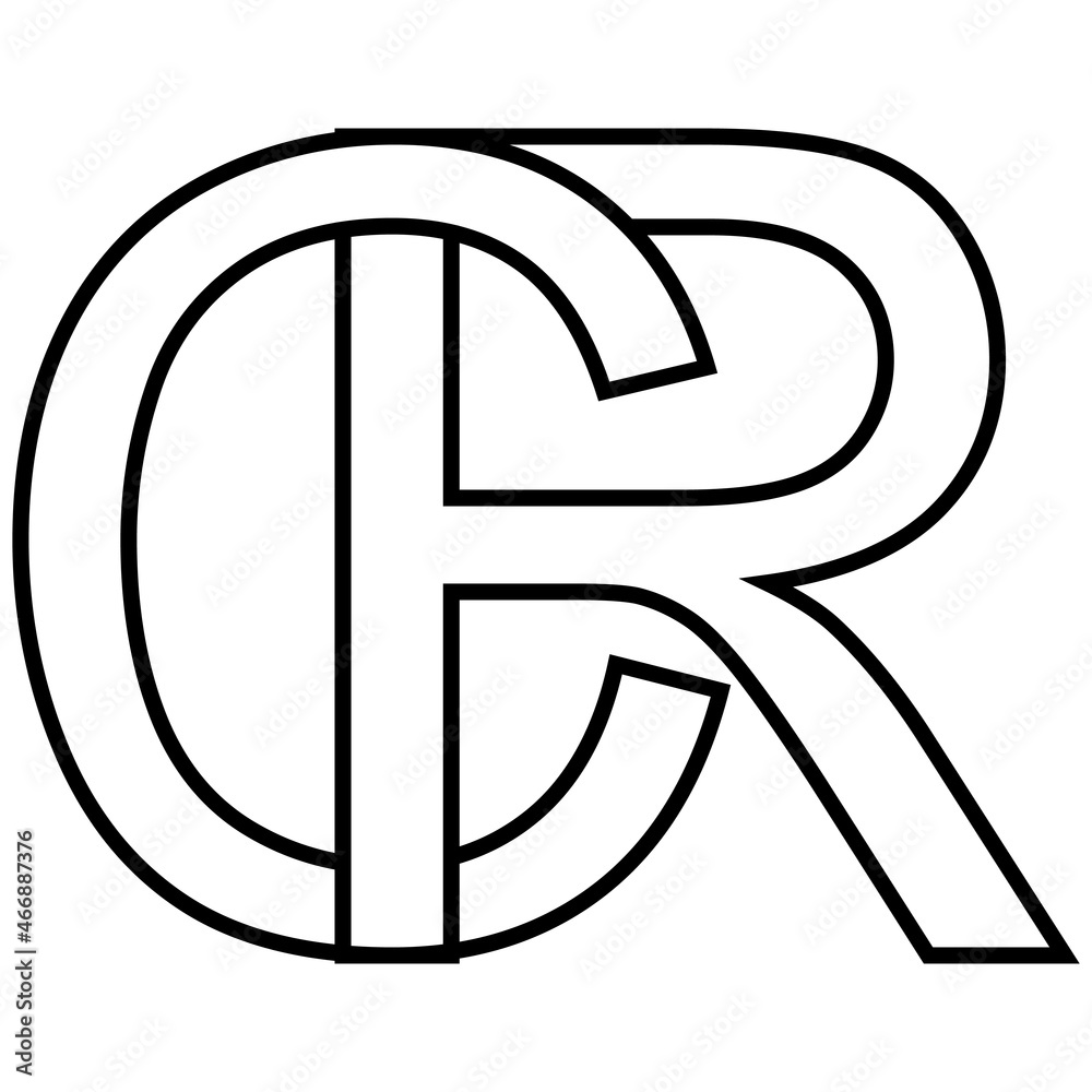 Logo sign rc, cr icon sign interlaced letters c r logo rc cr first ...