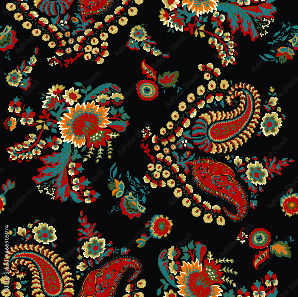 Seamless rotary repeatable exotic fabric design. The design is fully ...