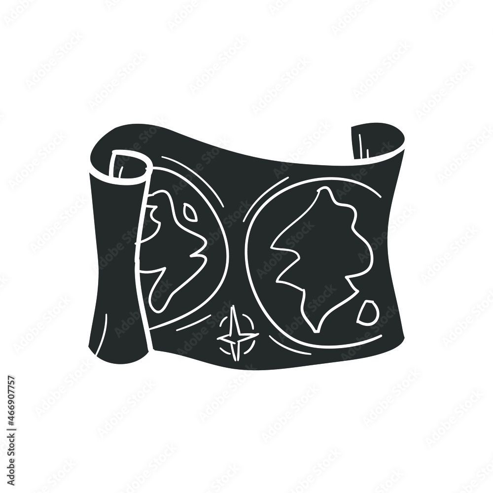 Map Old Icon Silhouette Illustration. Cartography Earth Vector Graphic ...