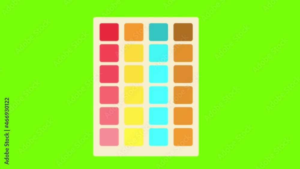 An animated color palette icon in the bright green background Stock ...