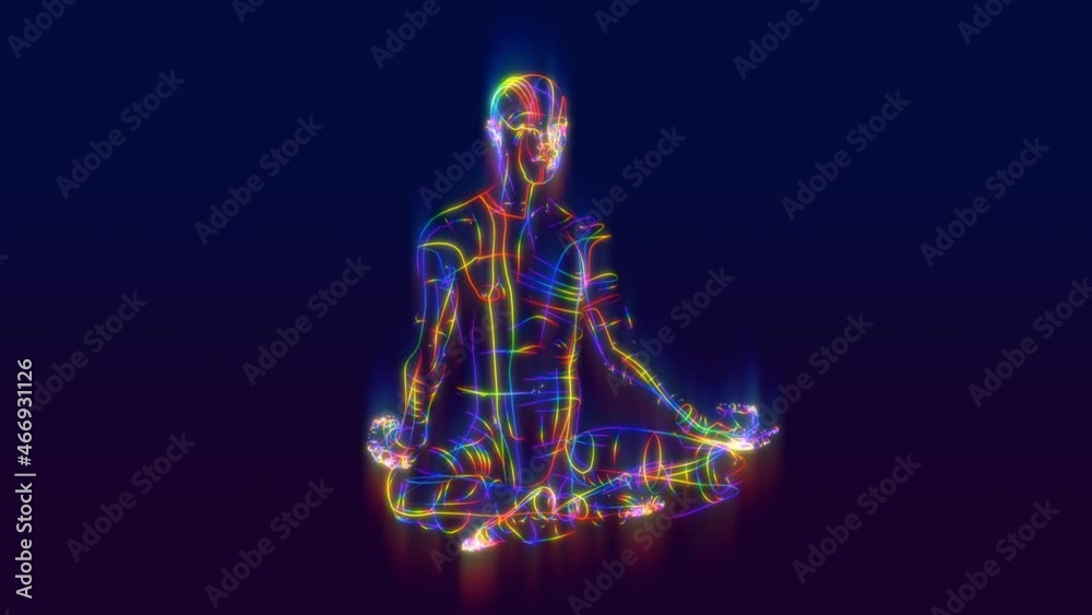 looped 3d animation of nadi - energy channels in the human body. Stock ...