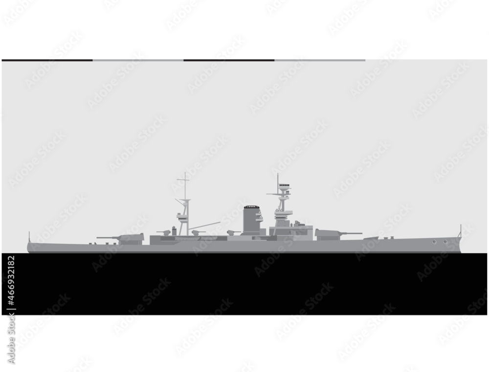 HMS FURIOUS. Royal navy light battlecruiser. Vector image for ...