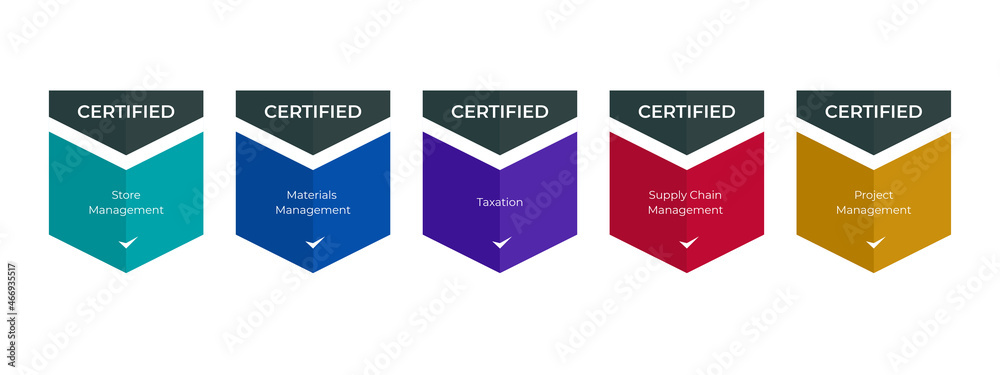 Vector illustration certified logo badge design template. certificates ...