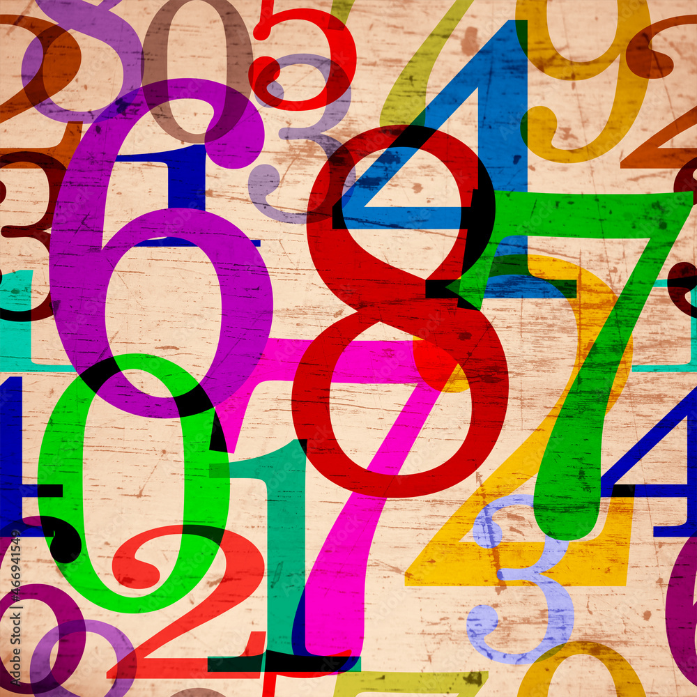 seamless numbers background, grungy style Stock Illustration | Adobe Stock