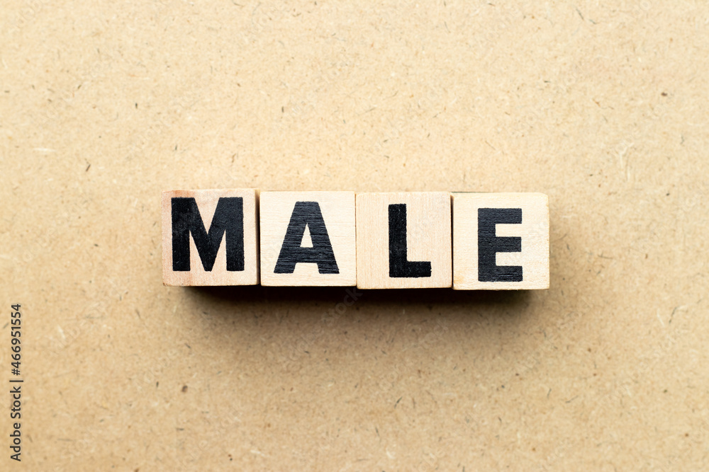 Alphabet letter block in word male on wood background Stock-Foto ...