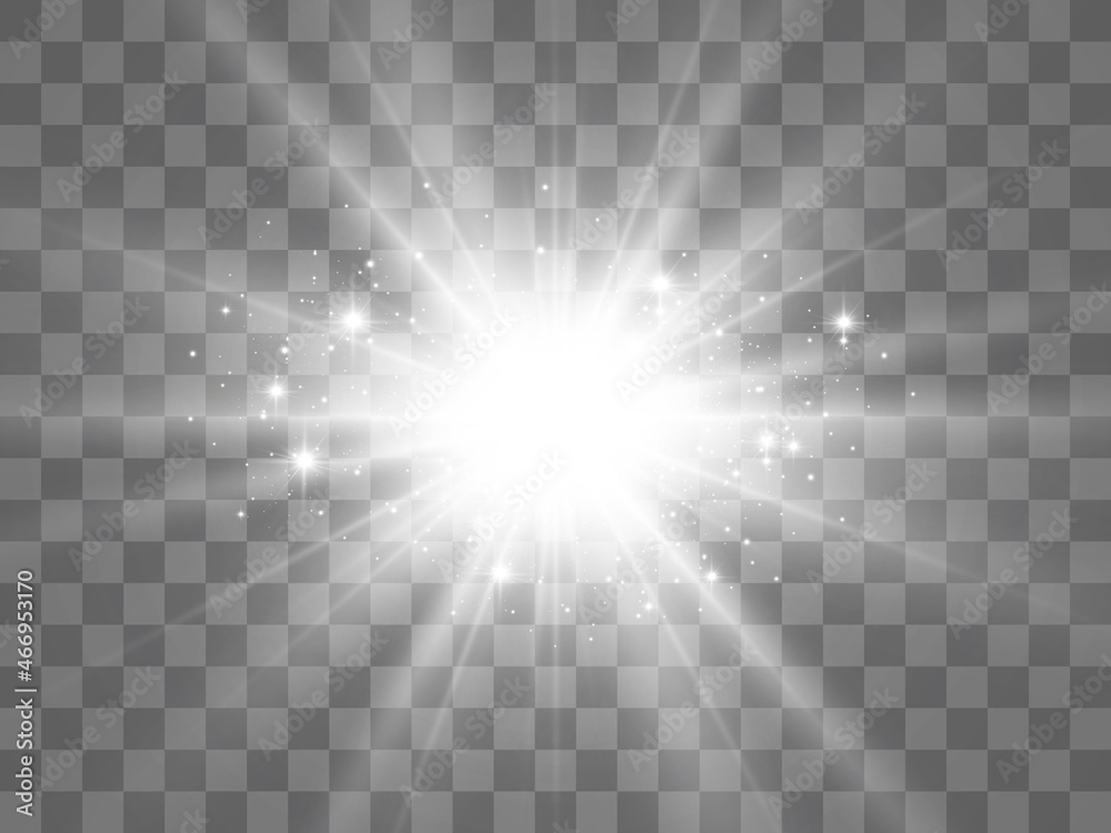Bright beautiful star.Vector illustration of a light effect on a ...