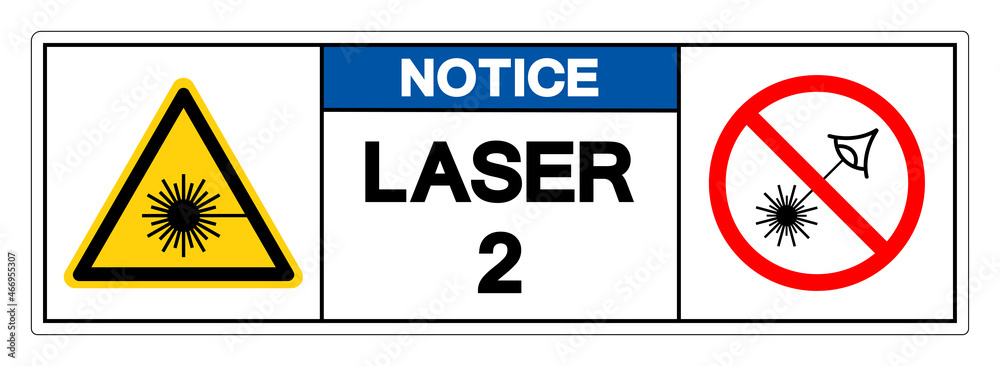 Notice Laser 2 Symbol Sign ,Vector Illustration, Isolate On White ...