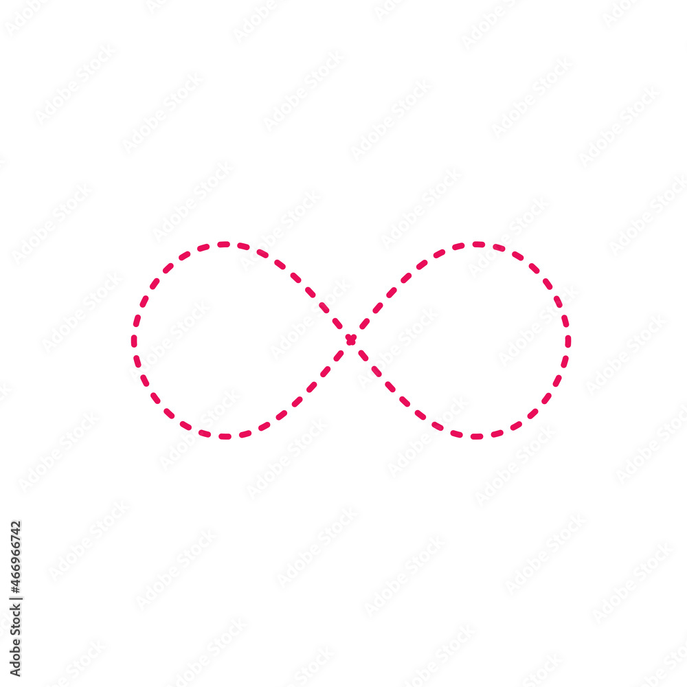 infinity symbol, simple icon dashed line. dotted icon. Stock vector ...