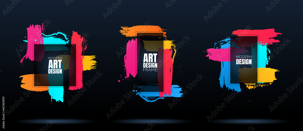 Vector frame for text. Modern art graphic. Dynamic frame stylish ...