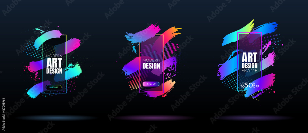 Vector frame for text. Modern Art graphics. Dynamic frame stylish ...